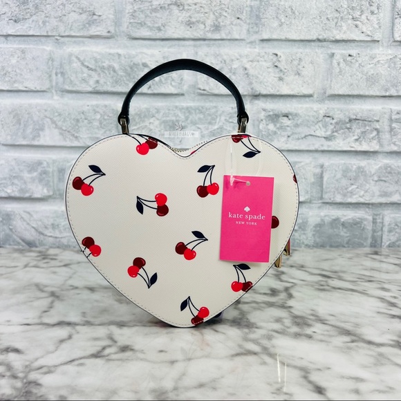kate spade | Bags | Kate Spade Dancing Cherries Love Shack Heart Purse ...